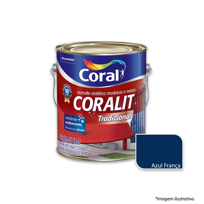 Esmalte Coralit Coral brilhante - 3,6liros Azul França - Esmalte ...