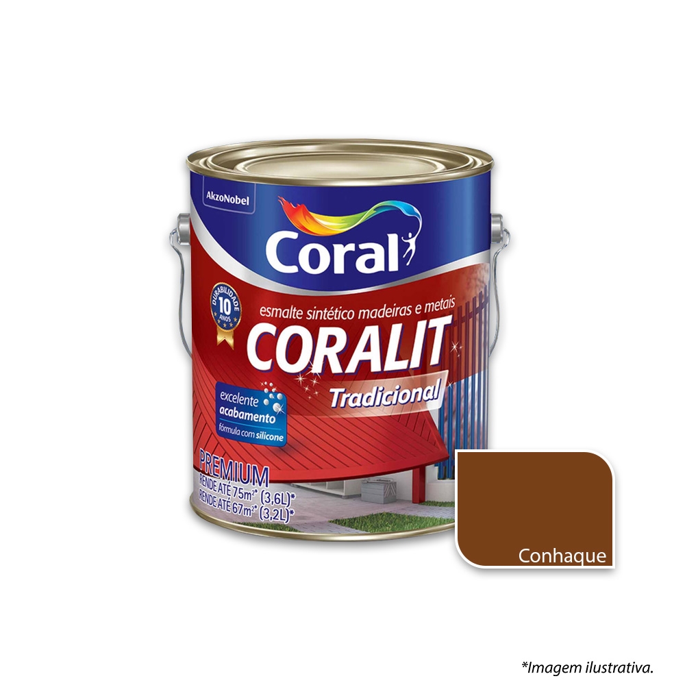 Esmalte Coralit Coral brilhante - 3,6litros Conhaque - Esmalte Coralit ...