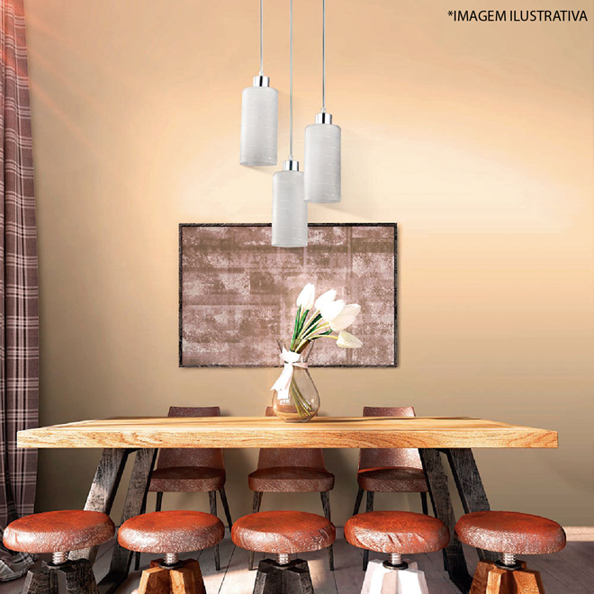 Pendente Jasmim 3xE27 Alumínio Escovado -Blumenau - Pendente Jasmim 3xE27 Alumínio Escovado ...