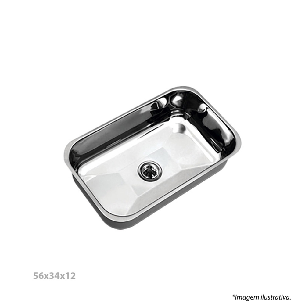 Cuba de inox grande - 56 x 34 x 12cm - Cuba de inox grande - 56 x 34 x ...