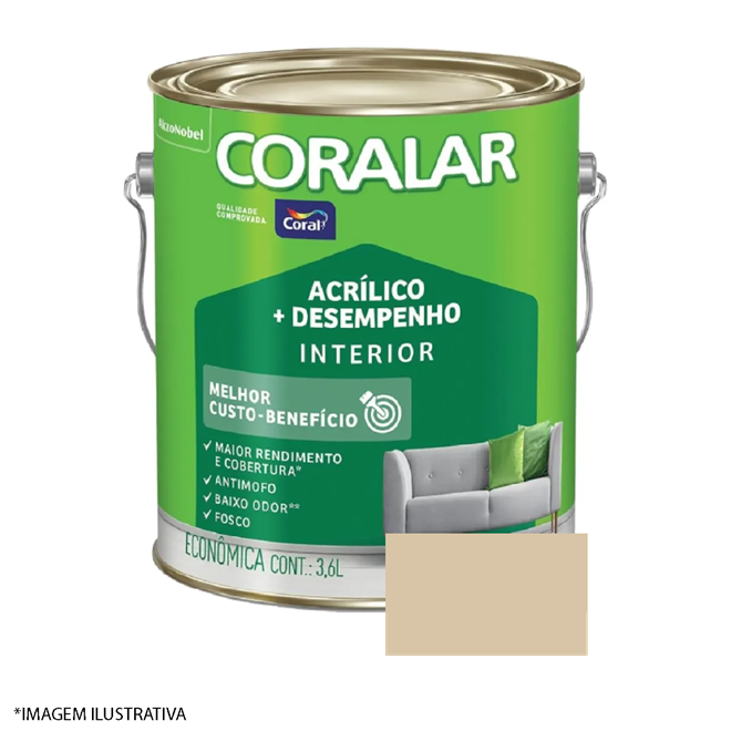 Tinta Coralar 3,6L Areia - Tinta Coralar 3,6L Areia - Tintas Coral