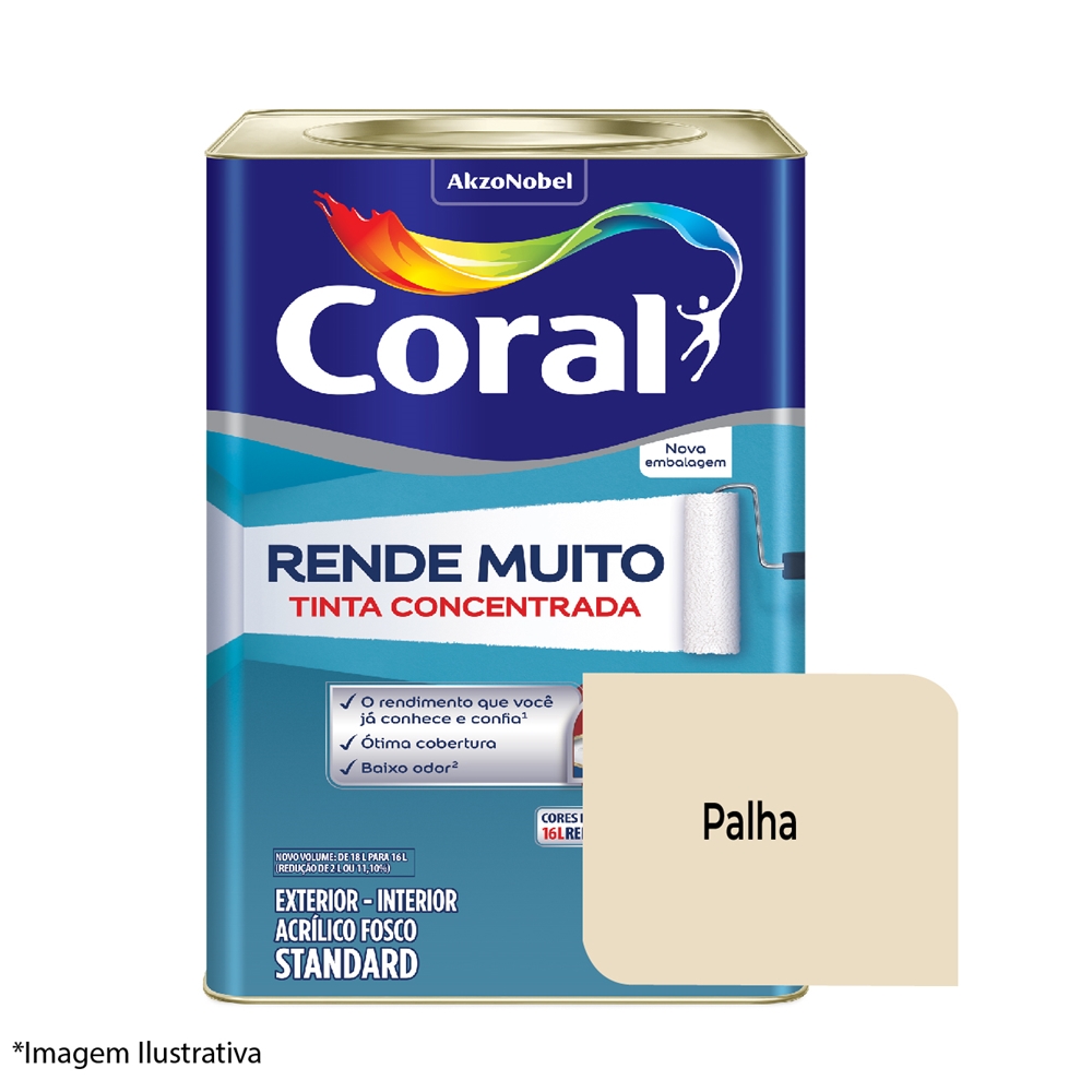 Tinta Acrílica Rende Muito Coral 16L Palha -Coral - Tinta Acrílica Rende Muito Coral 16L Palha ...