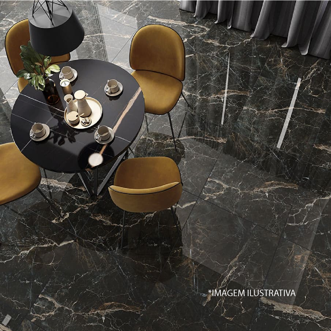 Piso Premium Polido 66x66 Imperium Dark Retificado- Formigres Caixa com ...