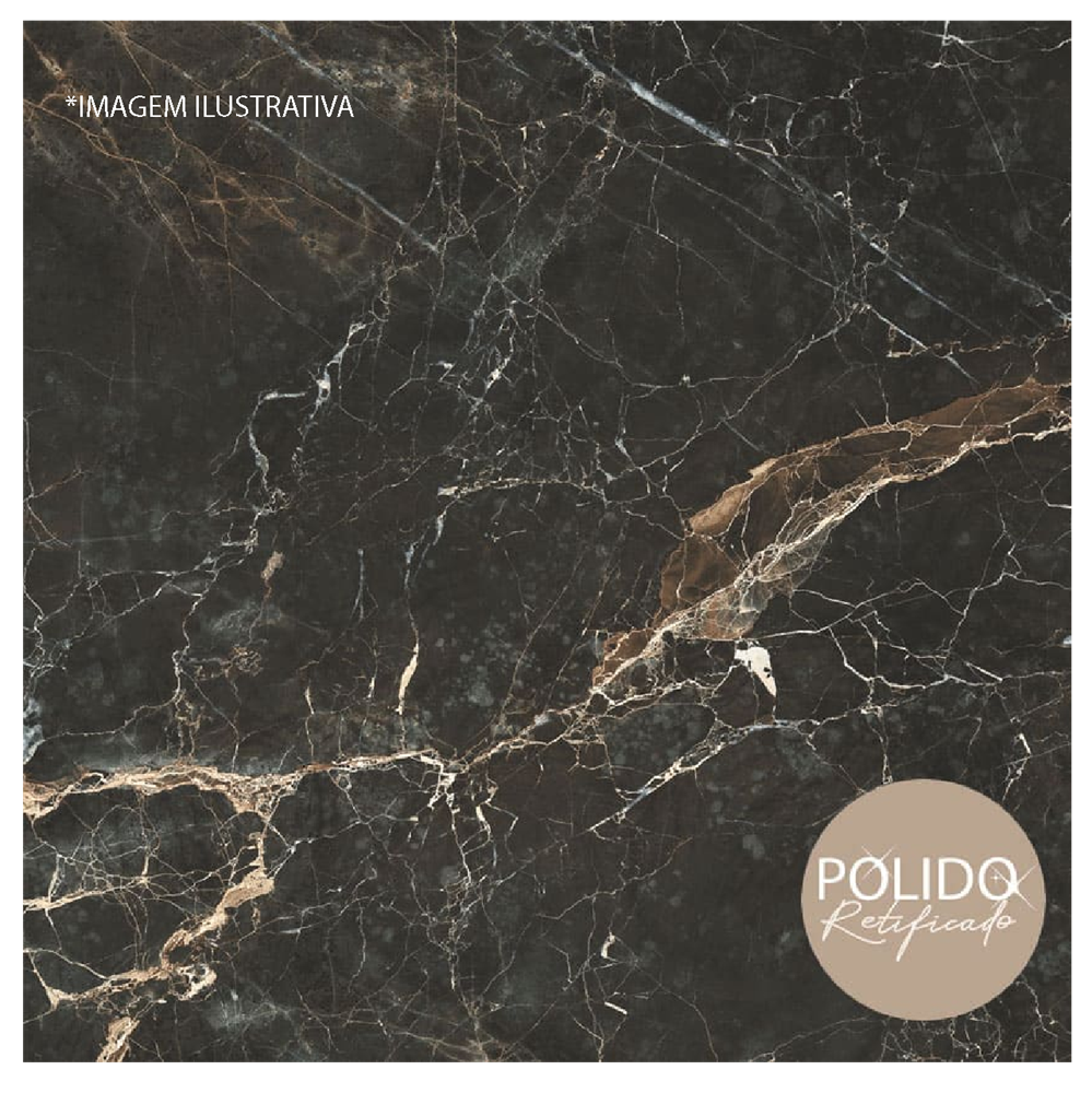 Piso Premium Polido 66x66 Imperium Dark Retificado- Formigres Caixa com ...