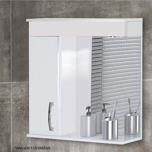 Espelheira Monoco Com Lumínaria 79,5Cm Off White -Ajr - Espelheira Monoco Com Lumínaria 79,5Cm ...