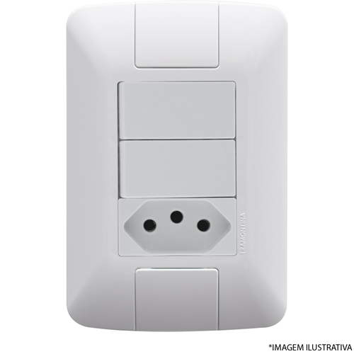 Conjunto Aria 2 Interruptores Simples+Tomada 2P +T 10A 5724107 ...