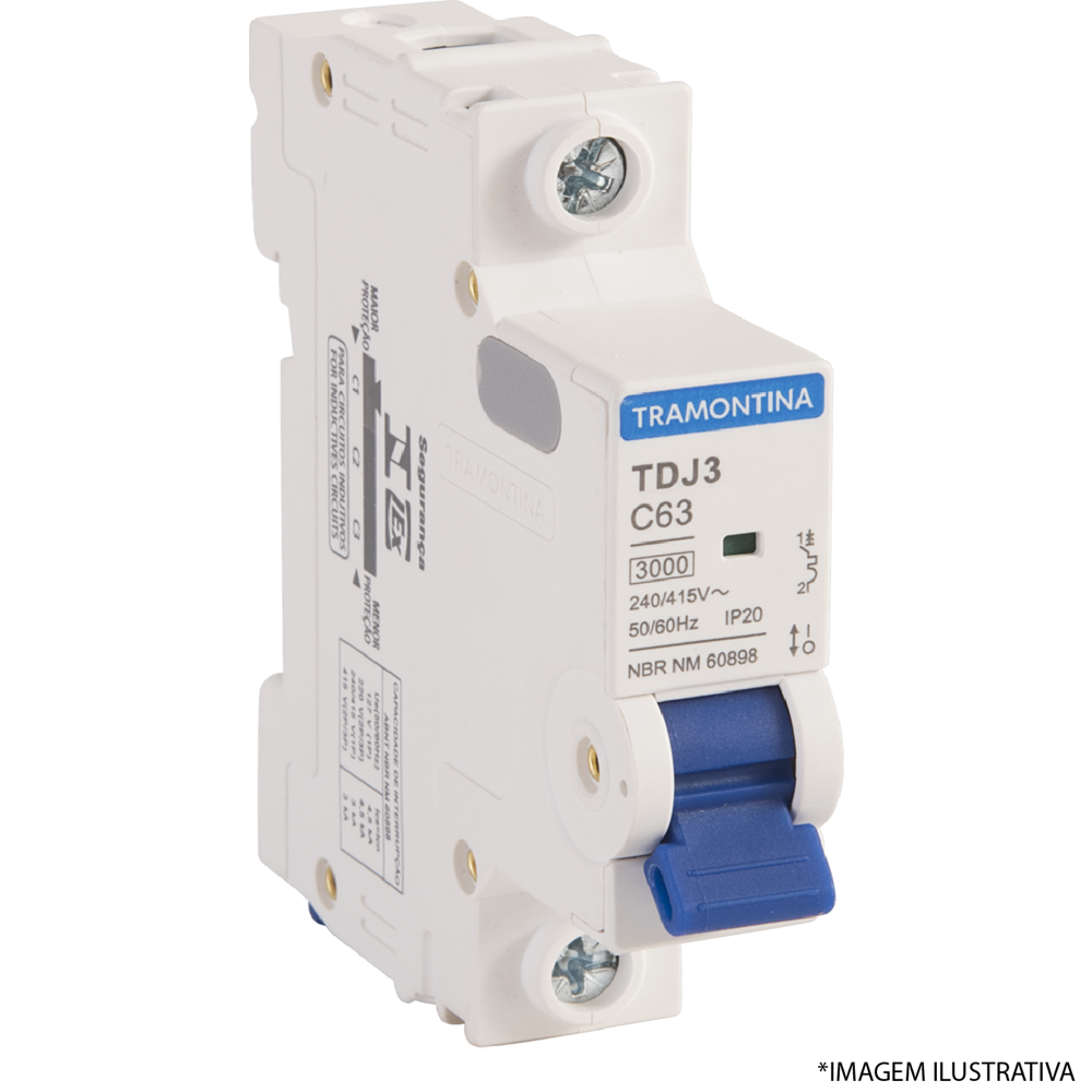 Disjuntor Din Unipolar 63A Curva C-Tramontina - Disjuntor Din Unipolar 63A Curva C-Tramontina ...